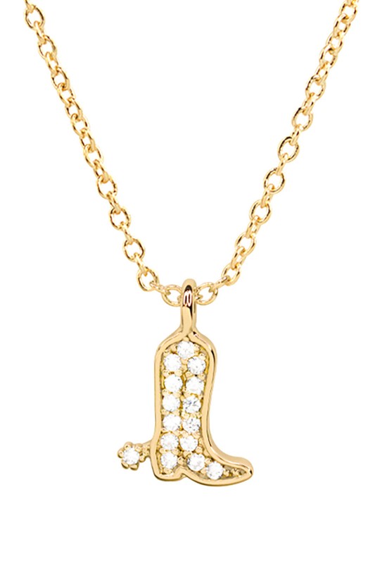 14 Karat Gold Dipped Cowboy Boot Pendant Necklace – Keepin' Breezy